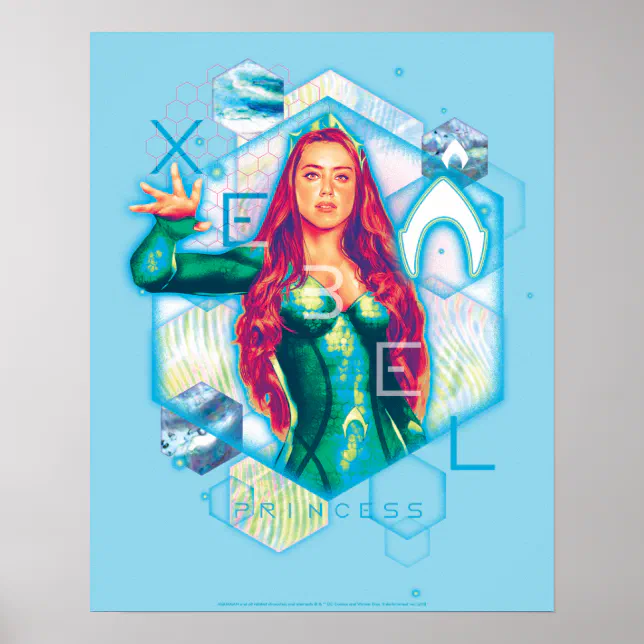 Aquaman | Xebel Princess Mera Hexagonal Graphic Poster | Zazzle