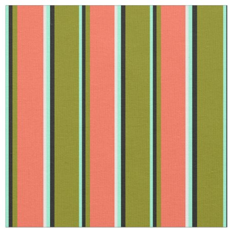 Red, green and black striped pattern fabric | Zazzle