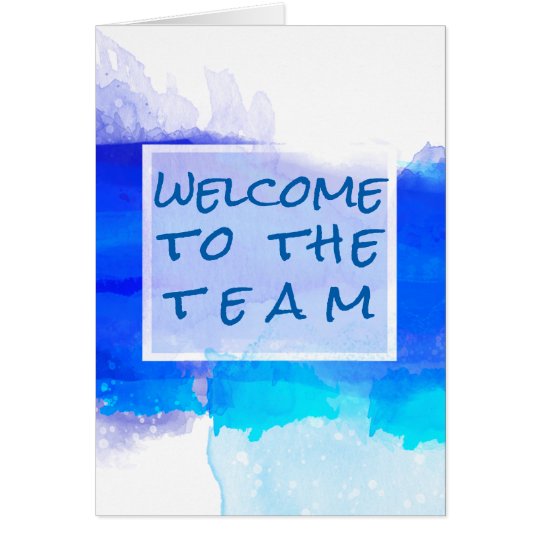 Aquamarine BLUE Watercolor Abstract Welcome Card | Zazzle.com
