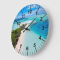 Aquamarine ocean And Beach Theme Large Clock | Zazzle