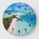 Aquamarine ocean And Beach Theme Large Clock | Zazzle