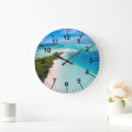 Aquamarine ocean And Beach Theme Large Clock | Zazzle