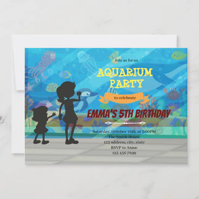 Aquarium birthday party invitation | Zazzle