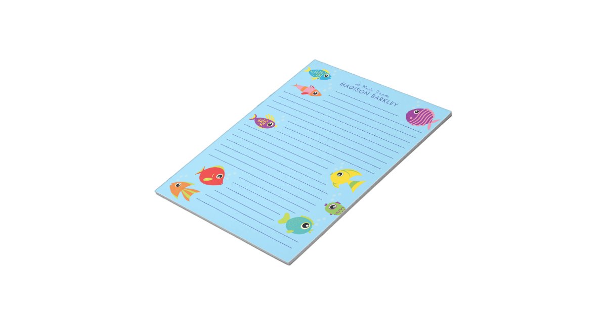 Aquarium Fish Cute Kid's Stationary Notepad | Zazzle