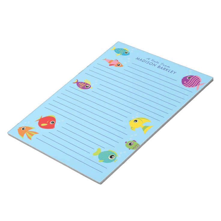 Aquarium Fish Cute Kid's Stationary Notepad | Zazzle