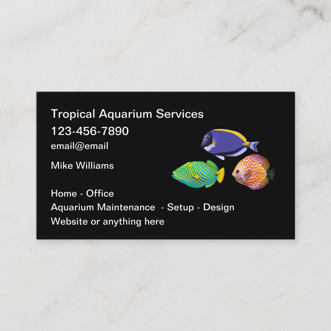 Aquarium Service Marine Biologist Business Card | Zazzle