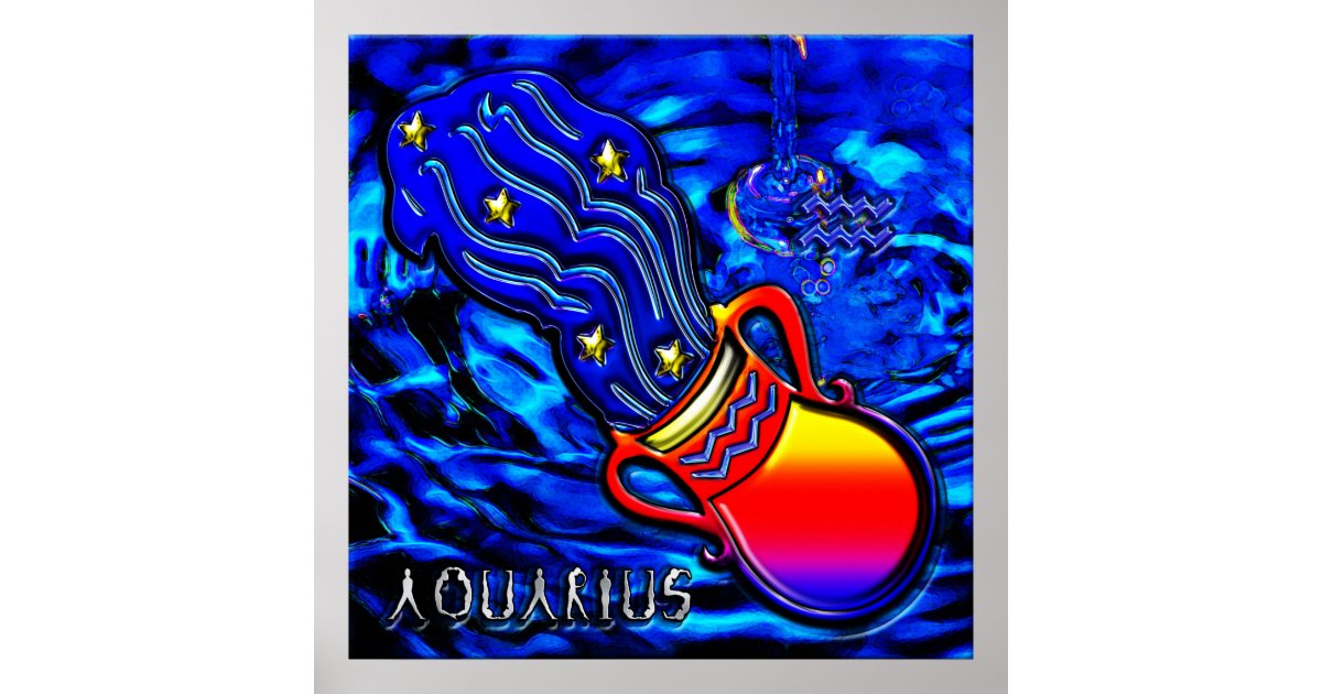 Aquarius Zodiac Art Poster | Zazzle