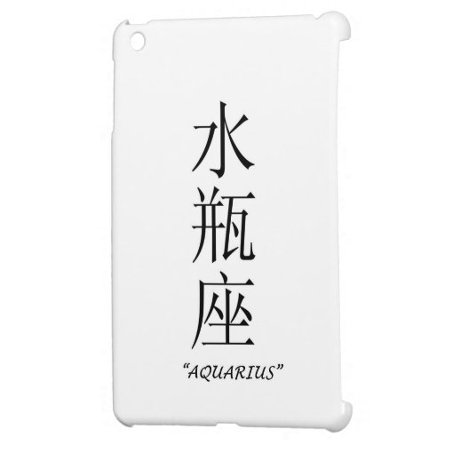 "Aquarius" zodiac sign Chinese translation iPad Mini Case | Zazzle