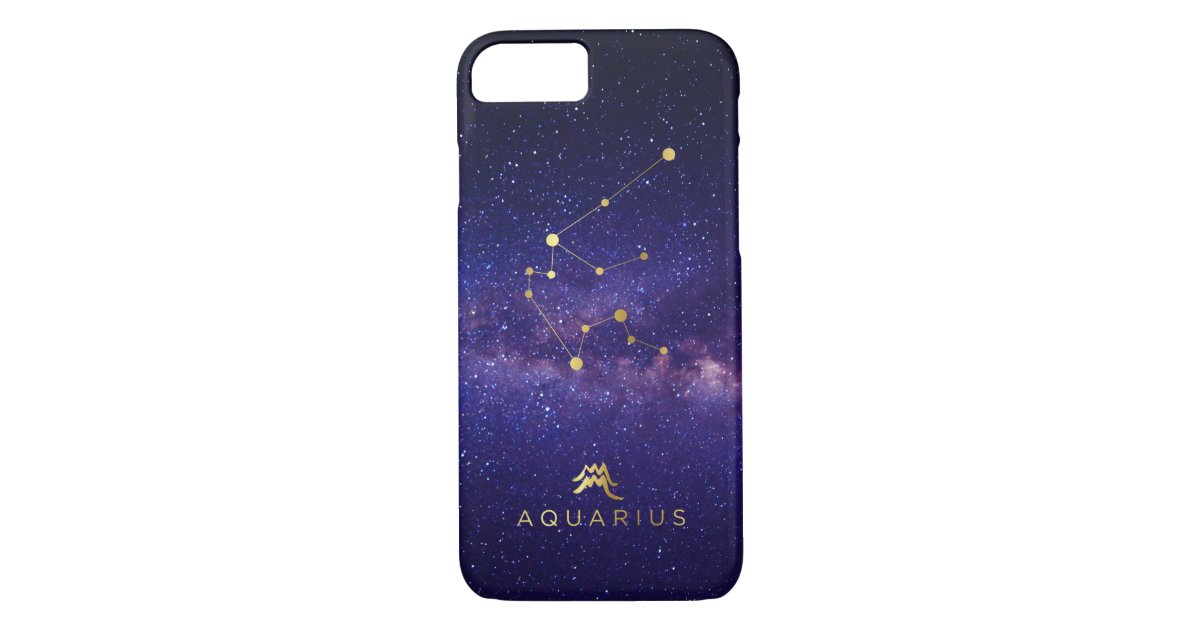 Aquarius Zodiac Sign Galaxy IPhone Case | Zazzle
