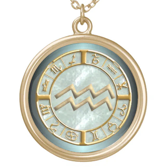 Aquarius Zodiac Sign Necklace | Zazzle