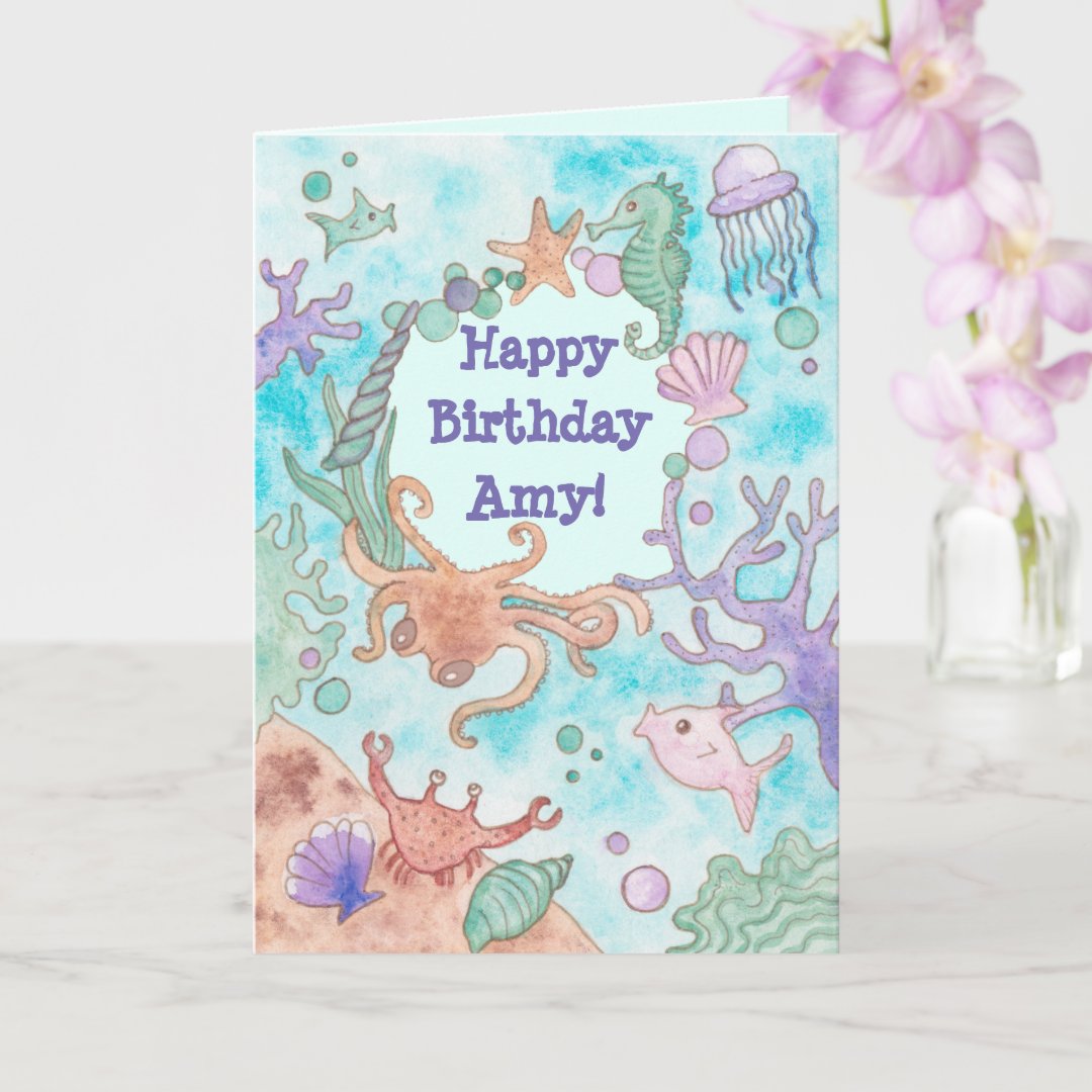 Aquatic Birthday Card | Zazzle