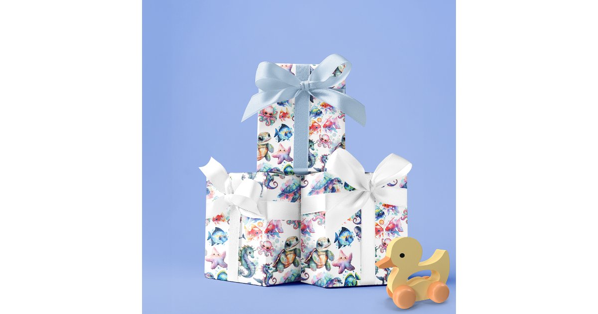 Aquatic Friends Wrapping Paper | Zazzle