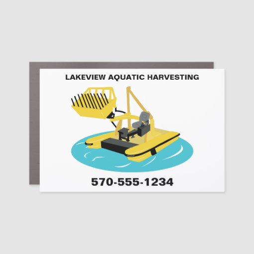 Aquatic Harvester Construction Vehicle Boat Custom Car Magnet | Zazzle