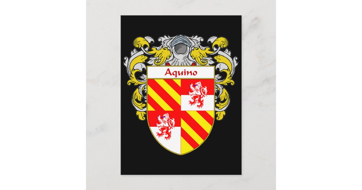 Aquino Coat of Arms (Mantled) Postcard | Zazzle