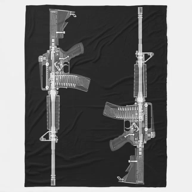 AR-15 Gun Rifle Firearm Military Weapon American Fleece Blanket | Zazzle