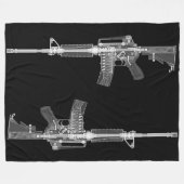 AR-15 Gun Rifle Firearm Military Weapon American Fleece Blanket | Zazzle