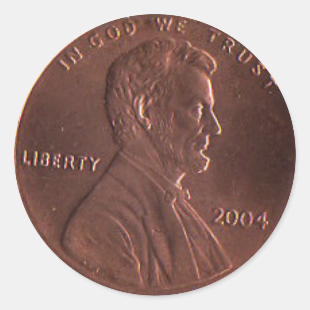 AR- Lucky Penny Round Stickers | Zazzle