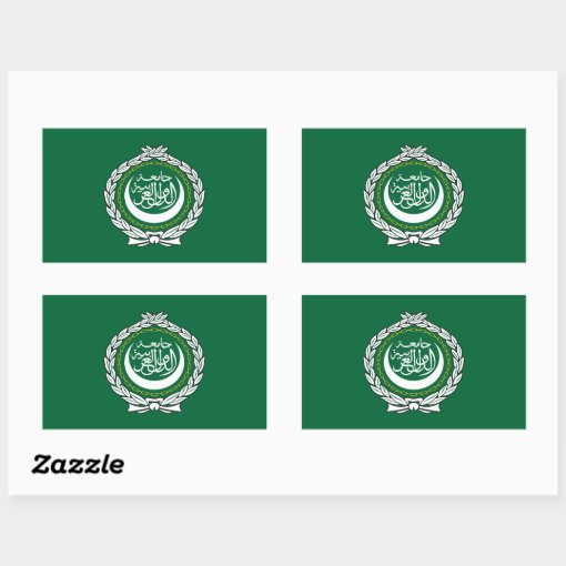 Arab League flag symbol islamic muslim Rectangular Sticker | Zazzle