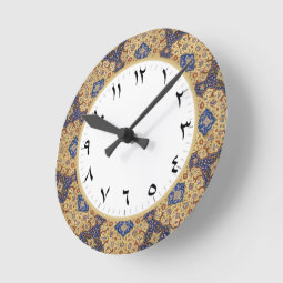 Arab Numbers Clock Arabic Numeral Arabian Decor | Zazzle