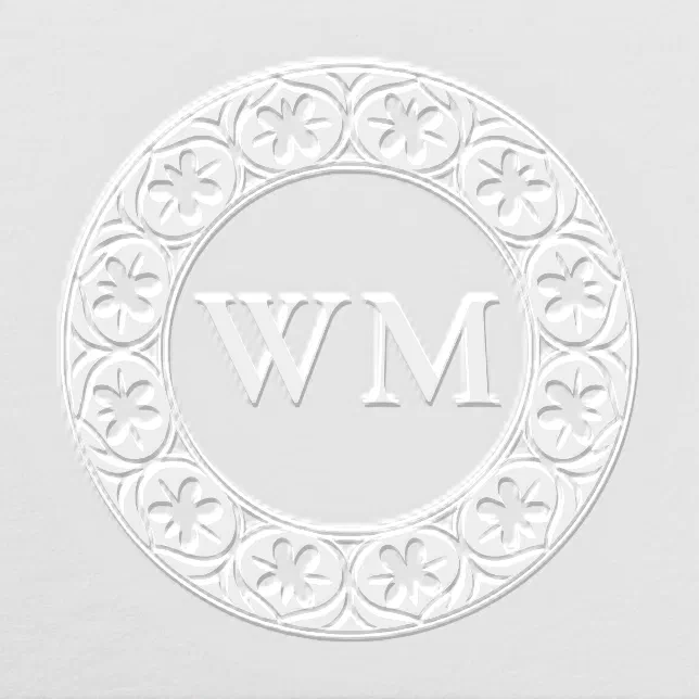 Arabesque Op Art Monogram Circular Border Initial Embosser | Zazzle