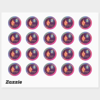 Arabian, Moroccan, Bollywood Party Personalized Classic Round Sticker ...