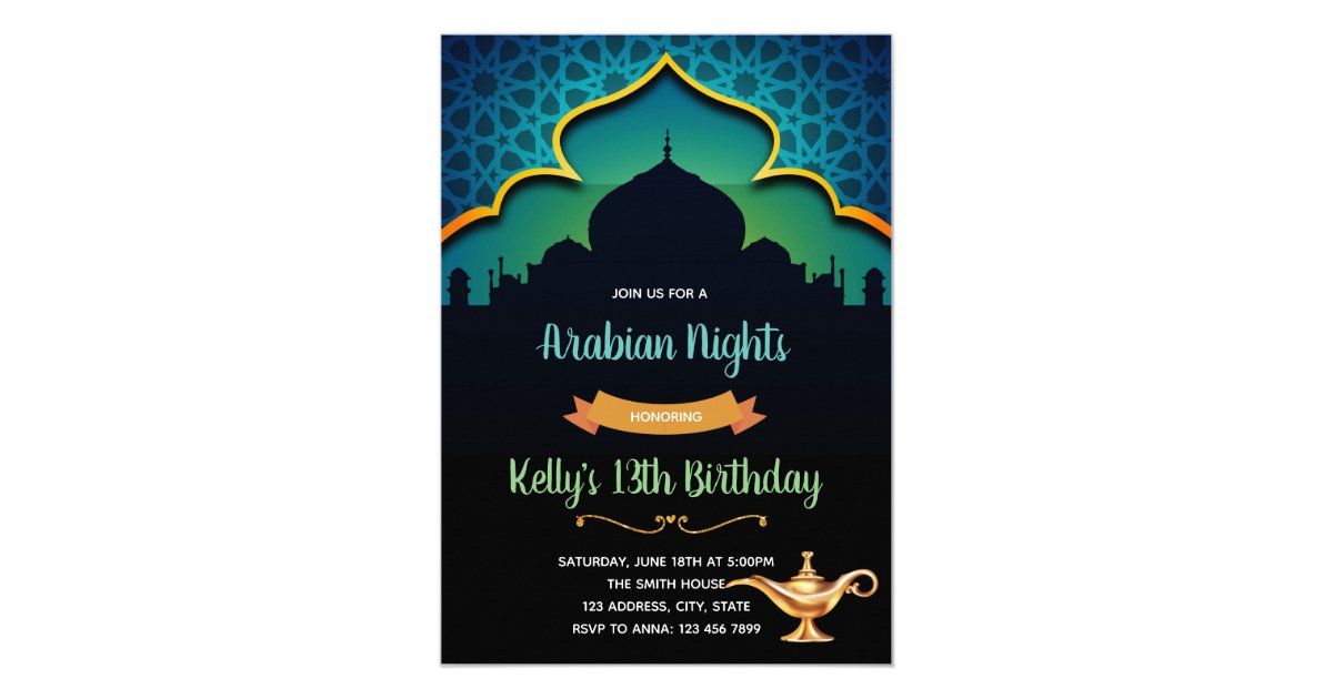 Arabian night birthday party invitation | Zazzle.com