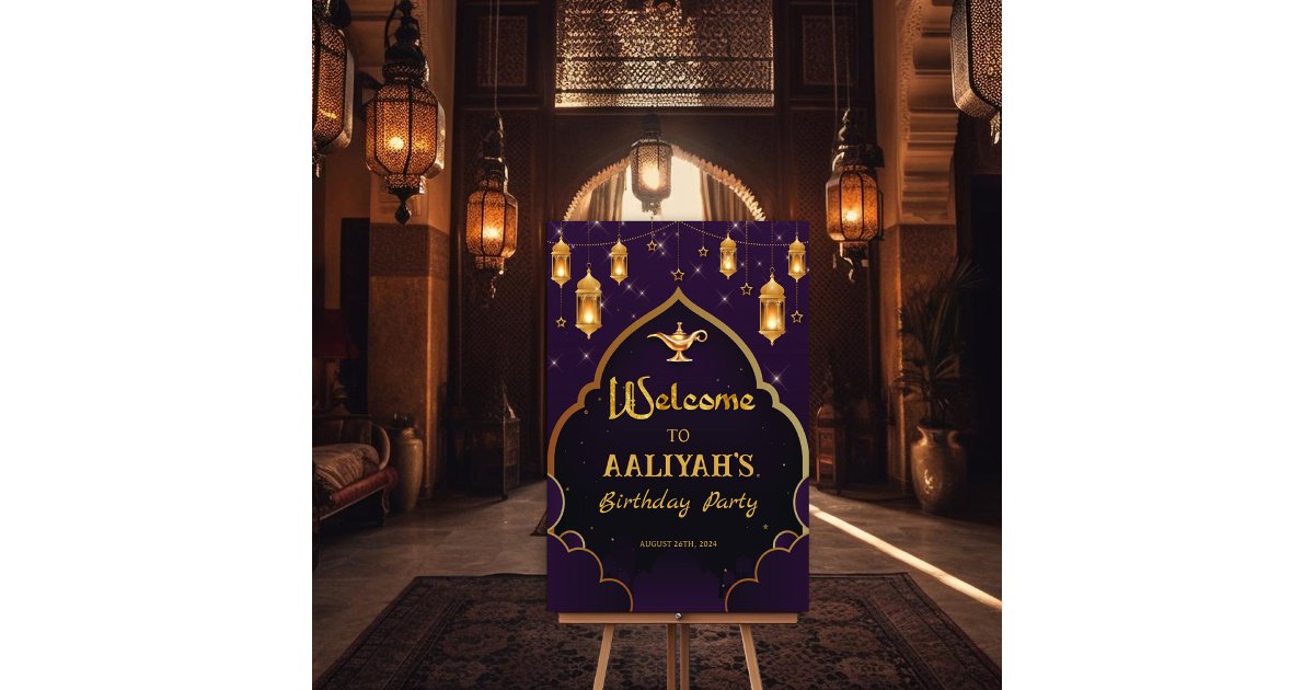 Arabian Nights Arabic Welcome Sign Poster | Zazzle