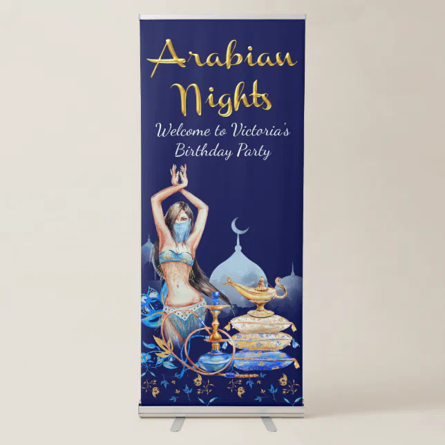 Arabian Nights Birthday Event Retractable Banner | Zazzle