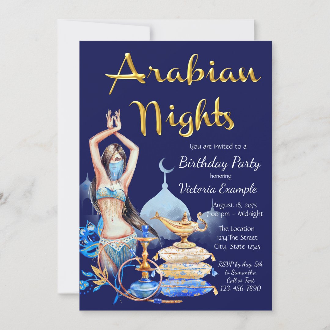 Arabian Nights Birthday Party Invitations | Zazzle