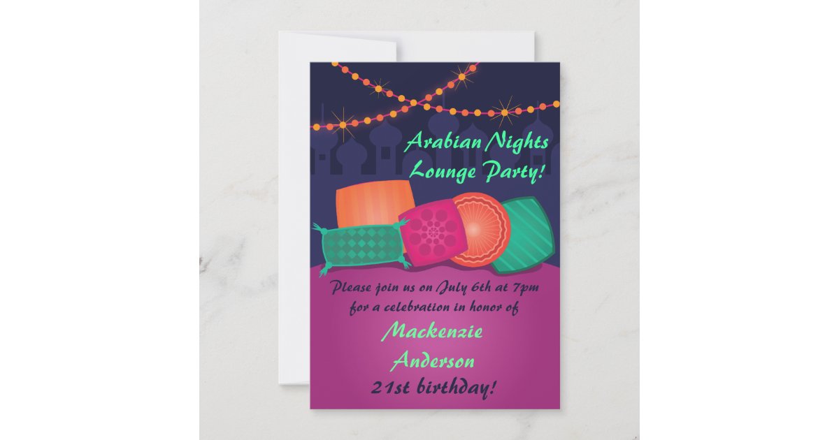 Arabian Nights Lounge Party Invitation | Zazzle