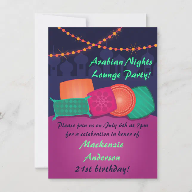 Arabian Nights Lounge Party Invitation | Zazzle