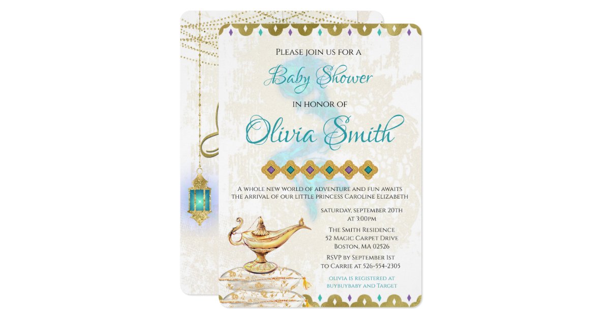 Arabian Nights Moroccan Baby Shower Invitation | Zazzle.com