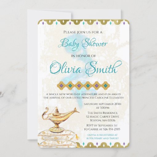 Arabian Nights Moroccan Baby Shower Invitation | Zazzle