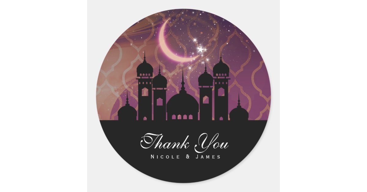 Arabian Nights Moroccan Middle Eastern Party Classic Round Sticker | Zazzle