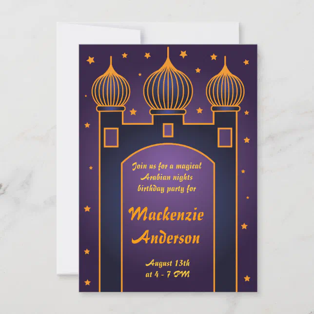 Arabian Nights Party Invitation 3 | Zazzle