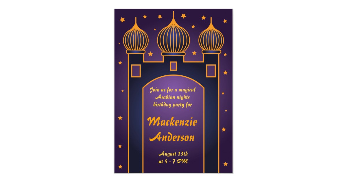 Arabian Nights Party Invitation 3 | Zazzle.com