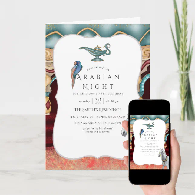 Arabian Nights Themed Party Photo Invitation | Zazzle