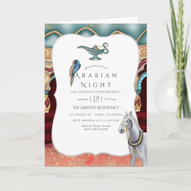 Arabian Nights Themed Party Photo Invitation | Zazzle
