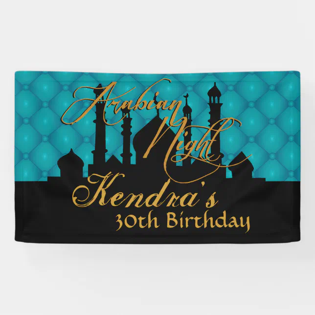 Arabian Nights Themed, Teal Green Banner | Zazzle