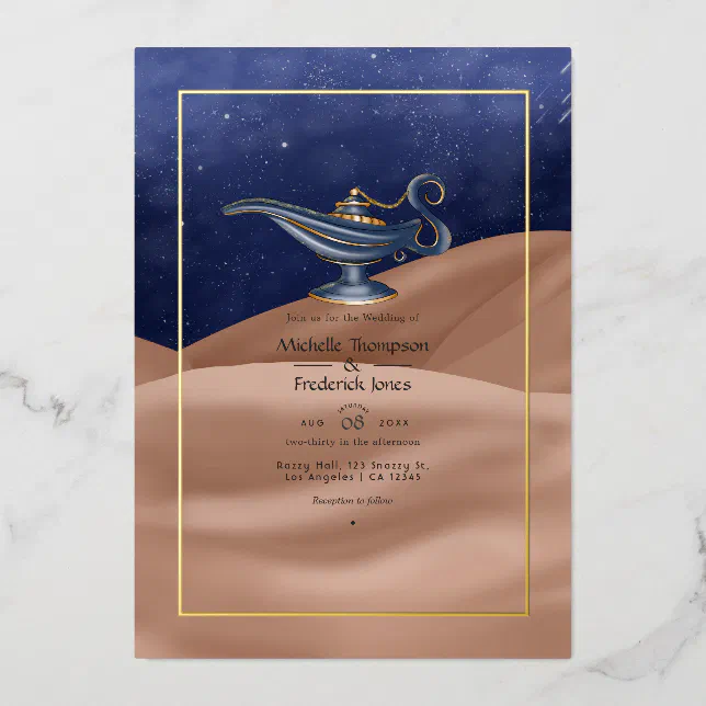 Arabian Nights Themed Wedding Foil Invitation | Zazzle
