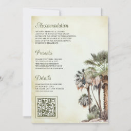 Arabian Palm Desert Camel QR Code Muslim Wedding Invitation | Zazzle