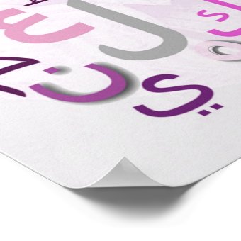 Arabic Alphabets in Pink colors poster | Zazzle
