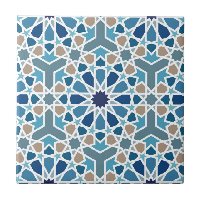 Arabic Geometric Design Pattern Ceramic Tile | Zazzle