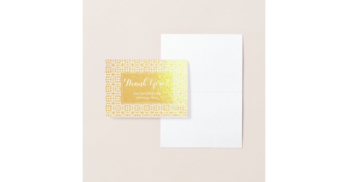 Arabic Personalized Real Gold Foil Thank you Foil Card | Zazzle