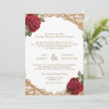 Arabic Roses Gold Elegant Floral Design Wedding Invitation | Zazzle