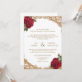 Arabic Roses Gold Elegant Floral Design Wedding Invitation | Zazzle