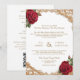 Arabic Roses Gold Elegant Floral Design Wedding Invitation | Zazzle