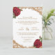 Arabic Roses Gold Elegant Floral Design Wedding Invitation | Zazzle