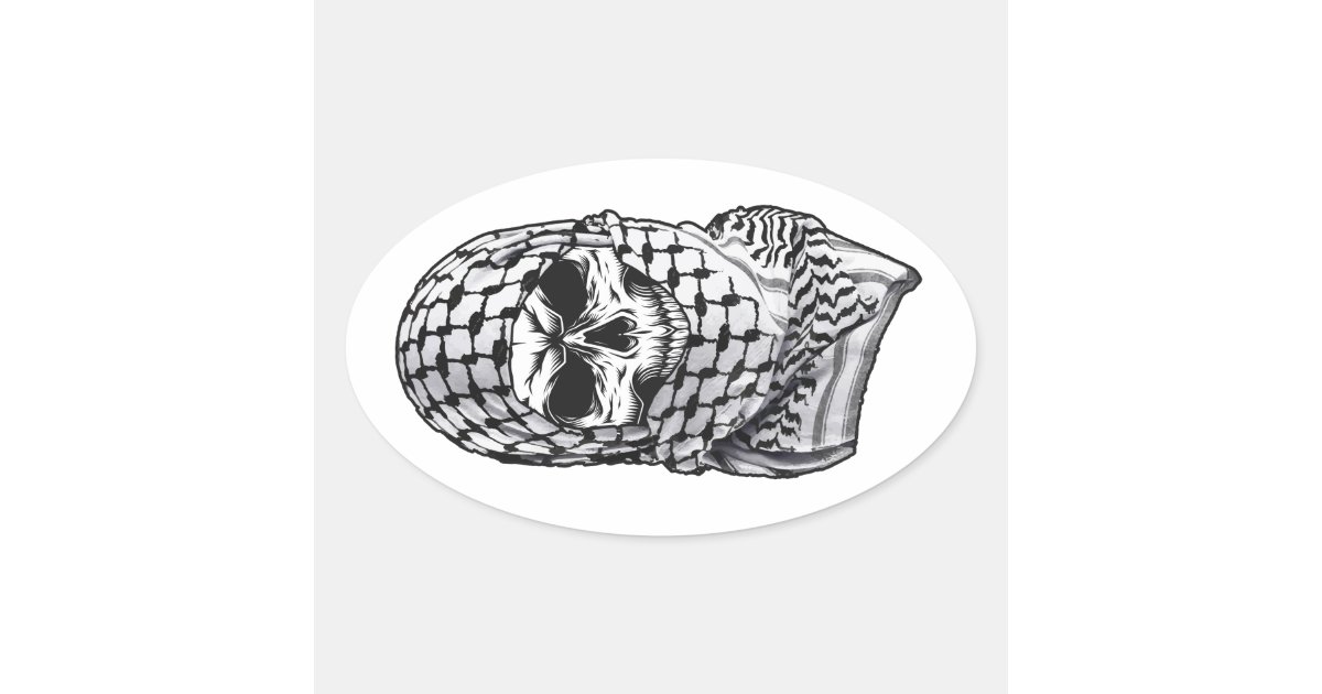 Arabic Skull Kufiya Shemagh Sticker | Zazzle
