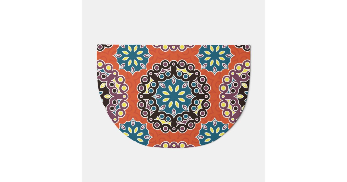 Arabic tile, vintage patchwork pattern. doormat | Zazzle